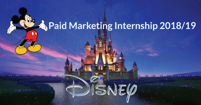 Marketing Internship 2018/19 at The Walt Disney - Youth Opportunities
