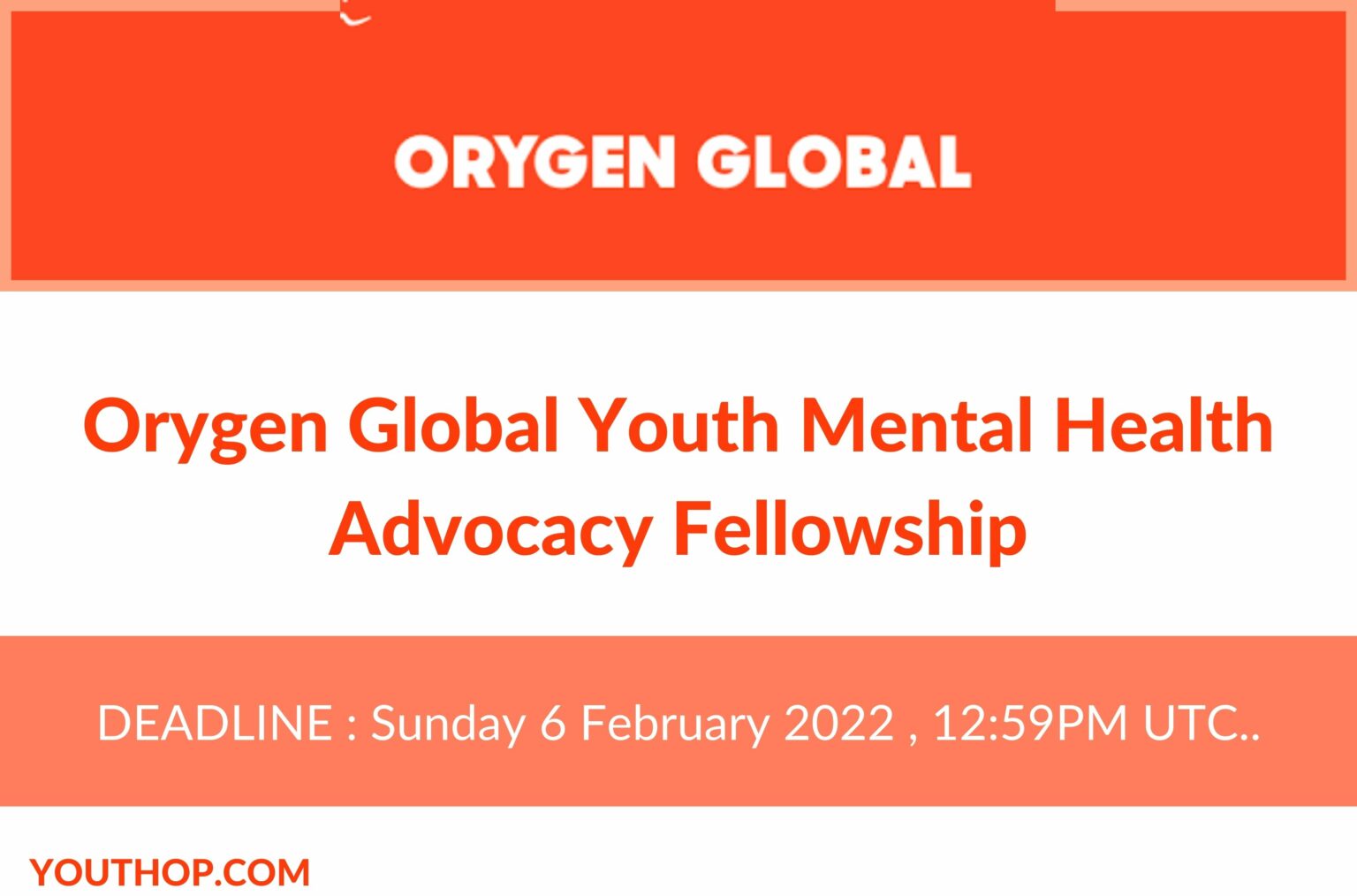 Orygen Global Youth Mental Health Advocacy Fellowship - Youth Opportunities