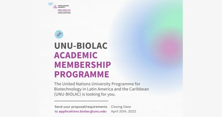 UNU-BIOLAC Academic Membership Programme 2023