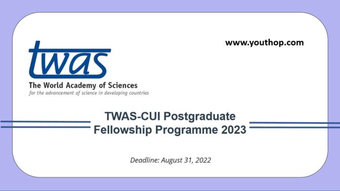 Twas Cui Postgraduate Fellowship Programme 2023 Youth Opportunities