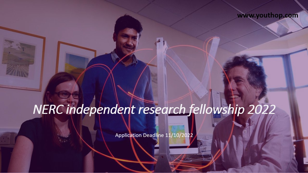 NERC independent research fellowship 2022 - Youth Opportunities
