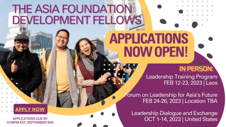 Asia Foundation Development Fellows program 2023 - Youth Opportunities
