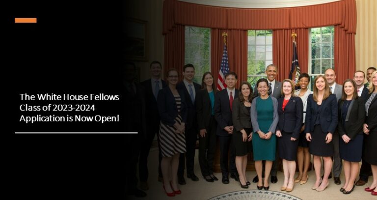 The White House Fellows Class of 2023-2024 application is now open!