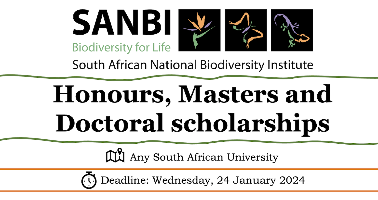 SANBI Honours, Masters and Doctoral Scholarships 2024