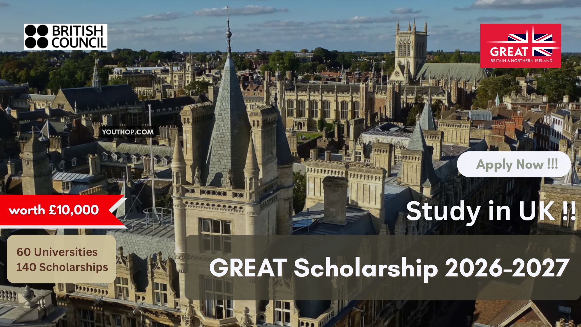 Study UK with The British Council GREAT Scholarship 2026