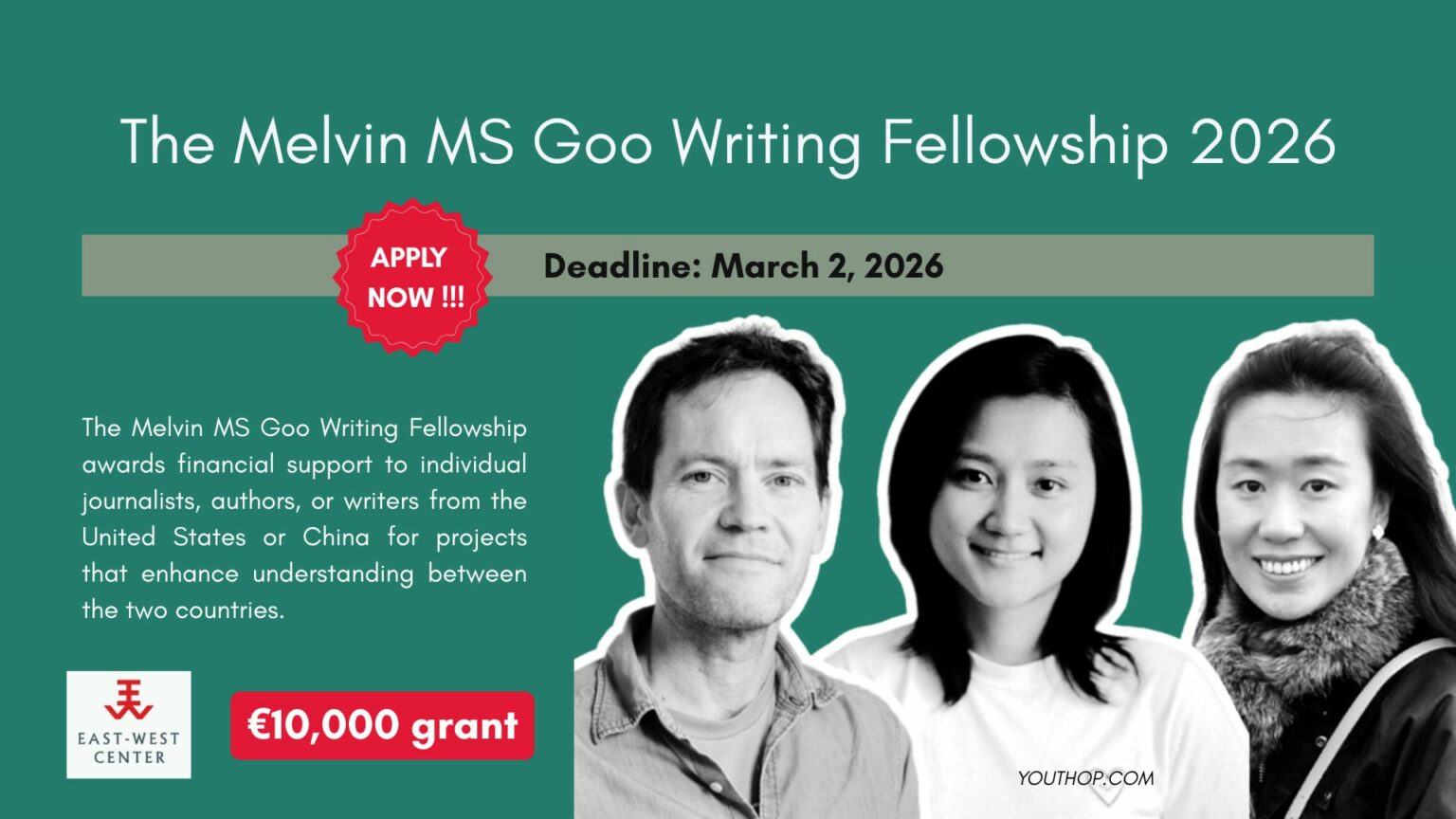 The Melvin MS Goo Writing Fellowship Program 2026