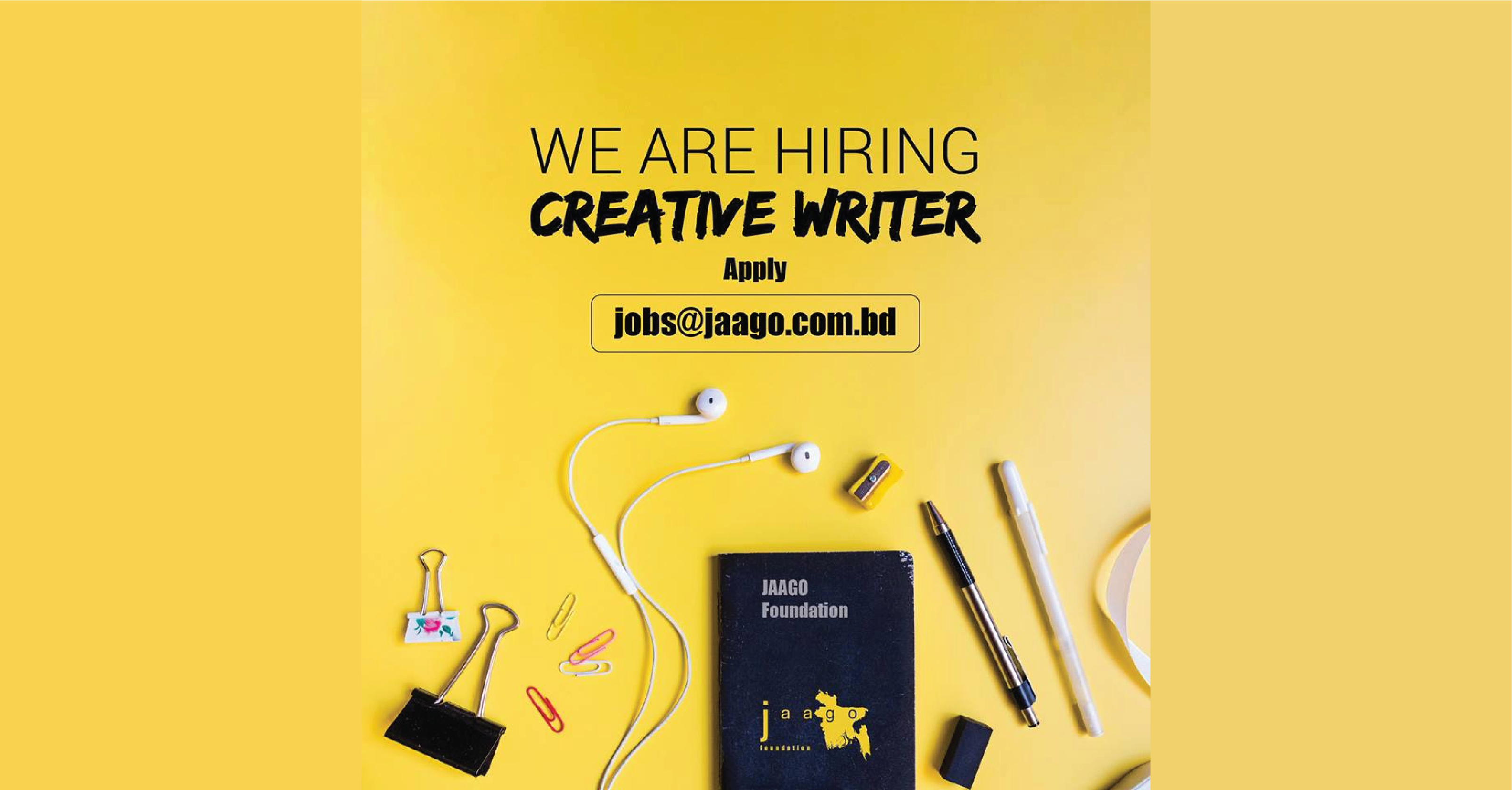 JAAGO hiring Creative Writer