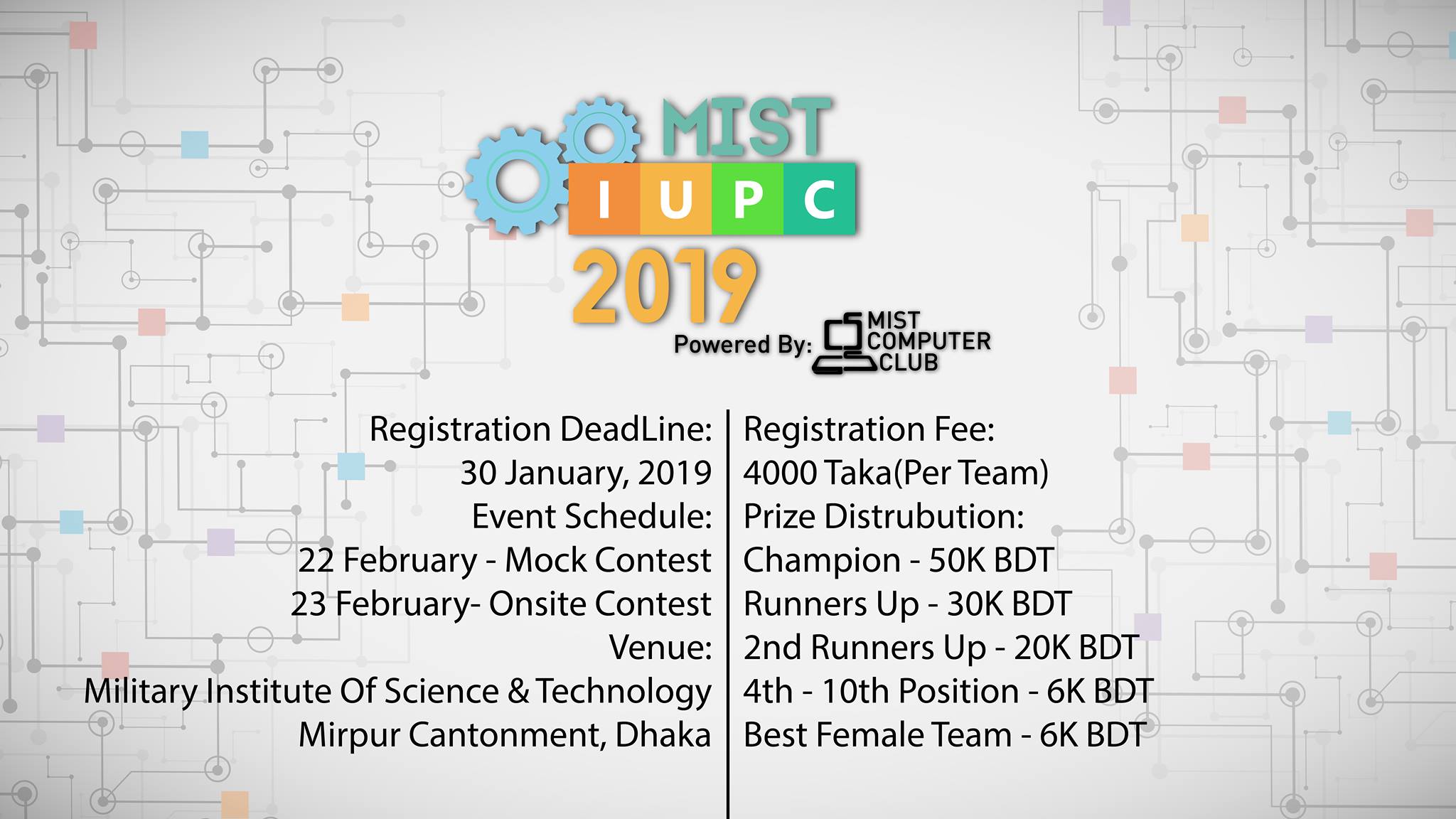 Inter University Programming Contest - Champion gets 50,000 BDT Inter University Programming Contest - Champion gets 50,000 BDT