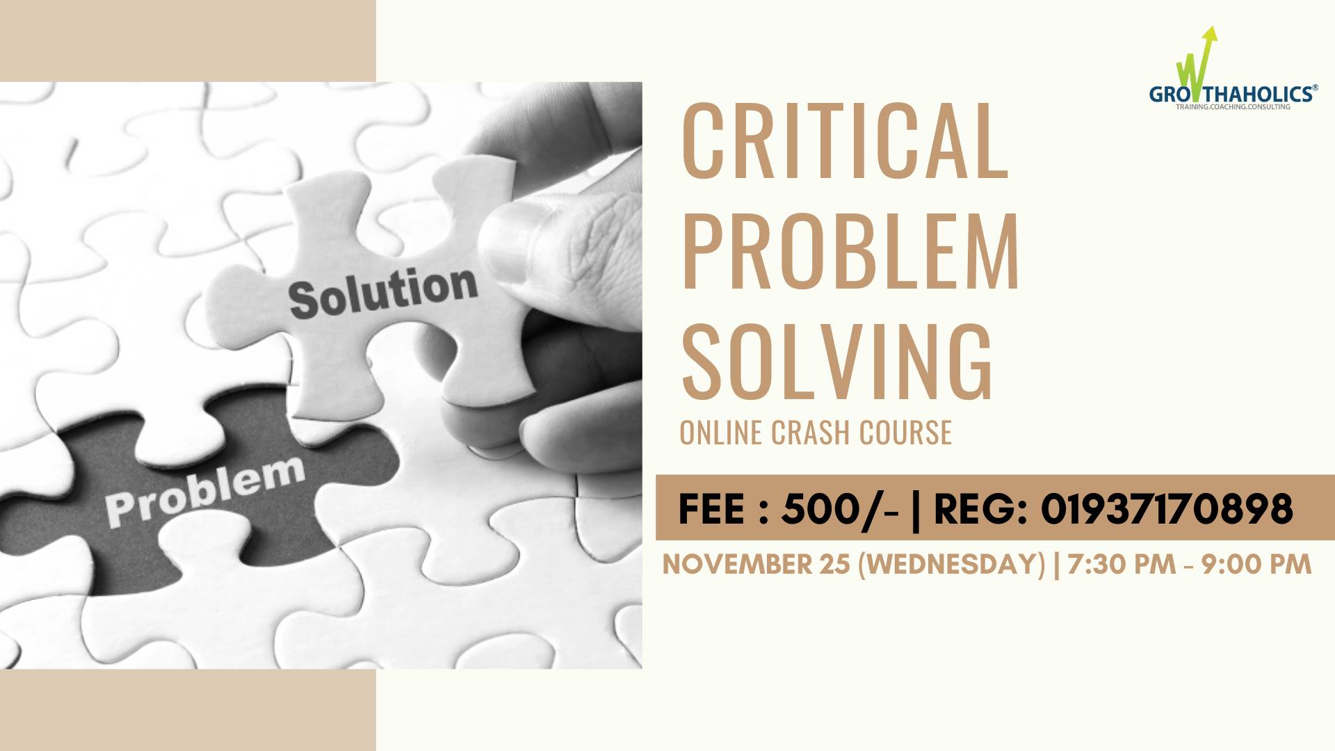 Growthaholics presents Online Crash Course on Critical Problem Solving ...