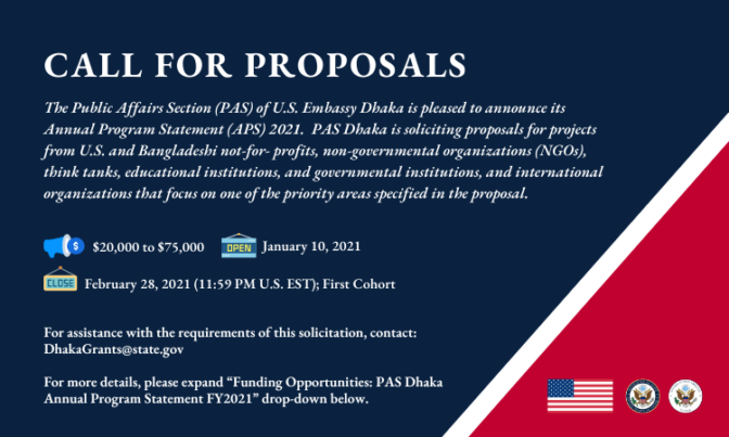 Call for Proposals: U.S. Embassy Dhaka Annual Program Statement 2021 ...