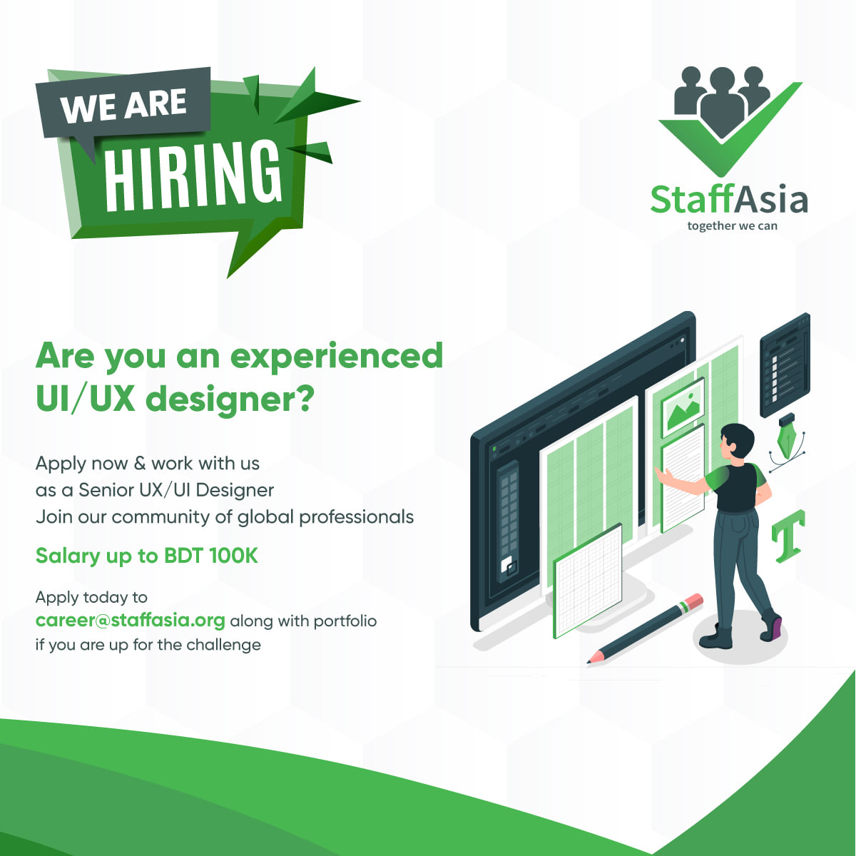 Staff Asia is hiring Senior UI/UX Designer 2021 in Sylhet - Bangladesh