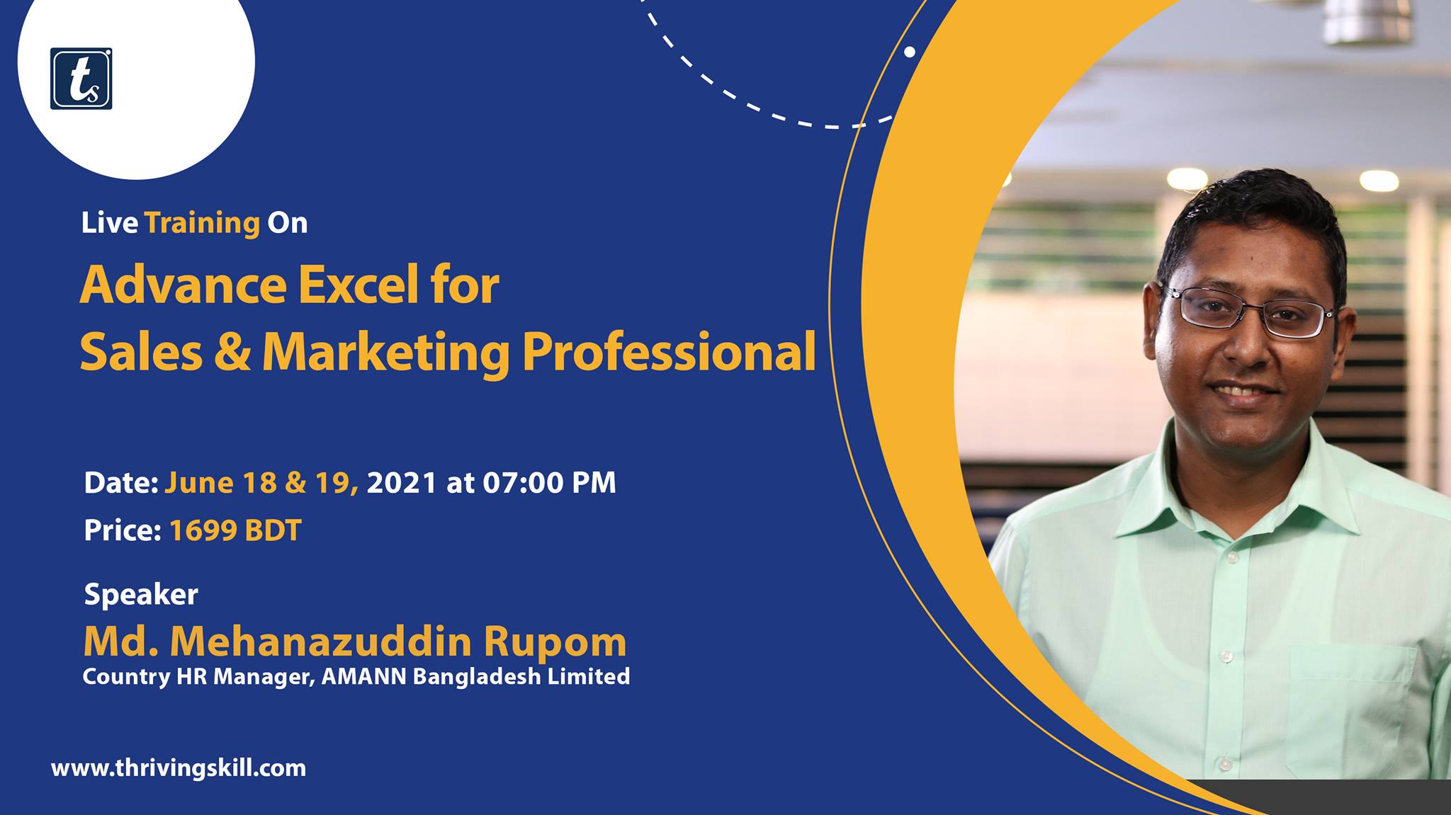 Thriving Skills brings Advance Excel For Sales and Marketing Professionals 2021 - Bangladesh